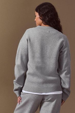 Next Strickpullover Lang&auml;rmeliges Henley-Oberteil in Strickoptik (1-tlg)