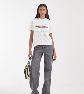 Vero Moda Tall Tessa jean large taille haute gris moyen