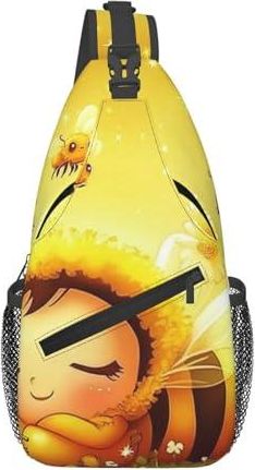 Generic Sac &agrave; dos de voyage &agrave; bandouli&egrave;re motif abeilles et fleurs endormies pour homme