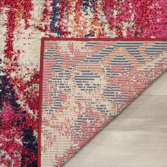 Safavieh Boho Teppich f&uuml;r Wohnzimmer, Esszimmer, Schlafzimmer - Monaco Collection, Kurzer Flor, Magenta und Multi, 91 X 152 cm