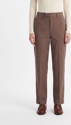 Erika Cavallini Semi Couture Pantalon droit en pure laine vierge &agrave; taille haute