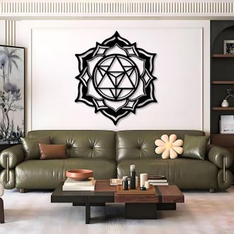 Generic Metall-Wandkunst, Sri Yantra, Dekoration mit Heiliger Geometrie, Mandala-Dekoration, Zen-Meditationszeichen, geometrische Dekoration, Moderne Wandbeh&auml;