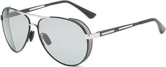 Generic Lunettes De Soleil &Agrave; Monture M&eacute;tallique Large For Hommes Et Femmes, Verres Polaris&eacute;s, Id&eacute;ales For Les Vacances Et La Conduite.(Gray)