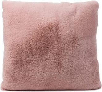 Gözze Quadratisches Zierkissen, Kunstfellbezug, 100% Polyester, 60 x 60 cm - Altrosa