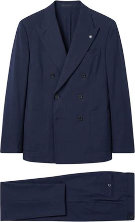 Manuel Ritz Homme, Costumes, Bleu, Taille: L Single Breasted Suits