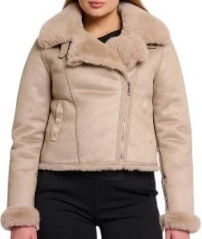 Rino&Pelle Rino & Cuir Veste de type motard en éco-mouton et fourrure synthétique intérieure Bacia 7002512 Tg. 34/38/XS Col. Beige/Oat