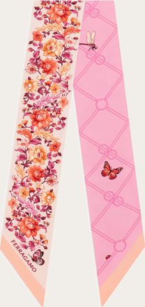 Ferragamo Damen Mini-Bandeau-Tuch in Verarbeitung mit Ramage-Print Rosa