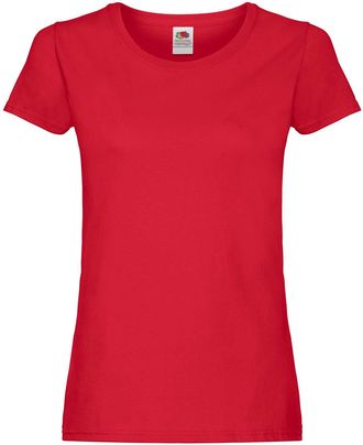 Fruit Of The Loom Original T Lady-Fit Damen T-Shirt tailiert, Farbe:rot, Gr&ouml;&szlig;e:2XL