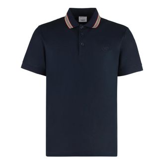 Burberry Baumwoll-Piqu&eacute; Polohemd - - Tops - Herren - Blau - S
