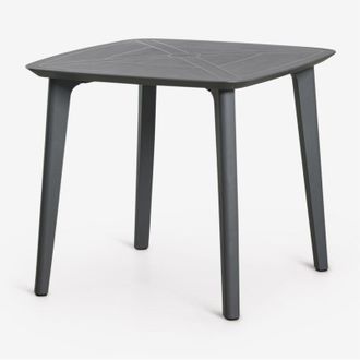 Sklum Quadratischer Gartentisch 85x85 cm aus Polypropylen Scand Grau Graphit