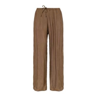 R&oacute;he Femme, Pantalons, Brun, Taille: 42 FR Plaid Pattern Pantalons