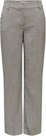 Only Onllettie MW STR Pantalon à Carreaux, Cloud Dancer/Checks: Tanin & Cornet Blue & Night Sky & Peat, 38W x 32L Femme