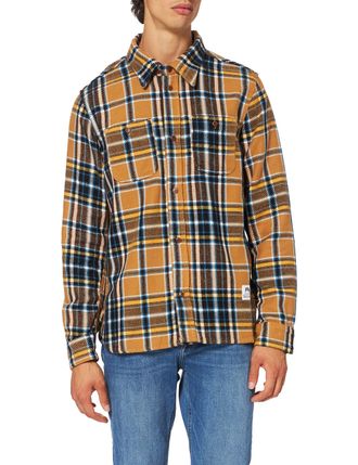 Kings of Indigo Herren Juntoku Freizeithemd, Mehrfarbig (Camel Flannel Check 7503), XX-Large (Herstellergröße:XXL)