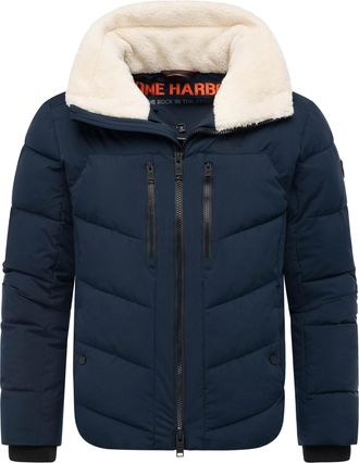 Stone Harbor Herren Steppjacke Ansello mit Teddyfleece-Kragen & Fleecefutter