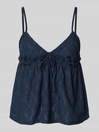 Review Babydoll-Top mit Sch&ouml;&szlig;chendetail und Lochstickerei