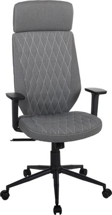 Duo Collection Chefsessel Wanja - Bürostuhl mit Filzstoff in Dunkelgrau, 2D-Armlehnen & Wippmechanik - bequemer Schreibtischstuhl fürs Homeoffice - bis 100 kg belast