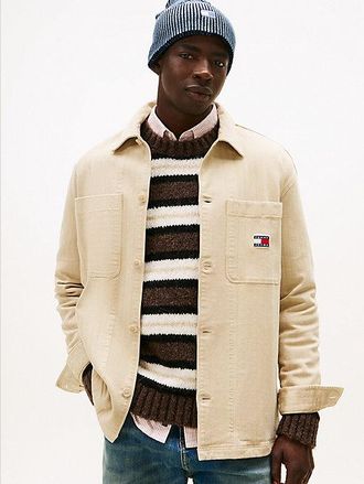 Tommy Hilfiger Surchemise oversize &agrave; chevrons en serg&eacute;