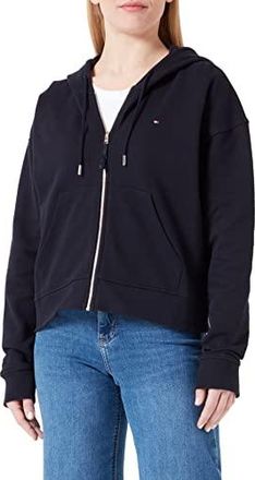 Tommy Hilfiger Sweat À Capuche Femme Fermeture Éclair 1985 Terry Zip, Bleu (Desert Sky), M