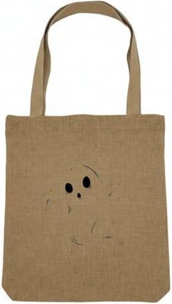 Fabulous Sac Shopping Tote Bag Aspect Lin - Fantome Boo Dessin Illustration Halloween Mignon - Sac de Courses Toile Epaisse 360g Beige Naturel Cabas Port&eacute; Epau