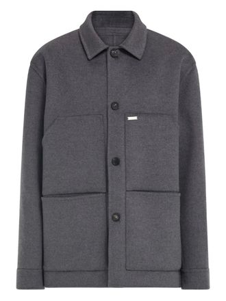 Ferragamo surchemise &agrave; patchs boutonn&eacute;s - Gris