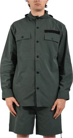 OAMC Oamc, Homme, Chemises, Vert, Taille: XL Chemise Boutonn&eacute;e &agrave; Capuche