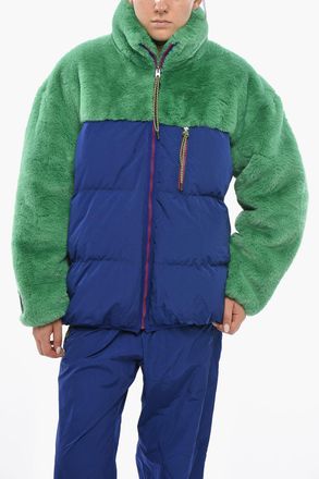 Stella McCartney Zweifarbige Jacke ACE mit Details aus Kunstpelz Stella McCartney