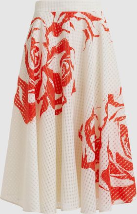 Essentiel Jupe Mi Longue Jango Rouge Blanc