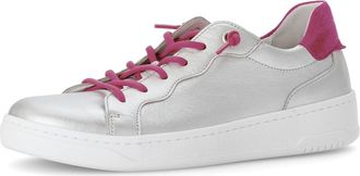 Gabor Damen Low-Top Sneaker, Frauen Halbschuhe,schnürschuhe,schnürer,straßenschuhe,Strassenschuhe,Sportschuhe,Silber/pink,38.5 EU / 5.5 UK
