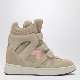 Isabel Marant Bekett wedge sneakers in beige/pink suede