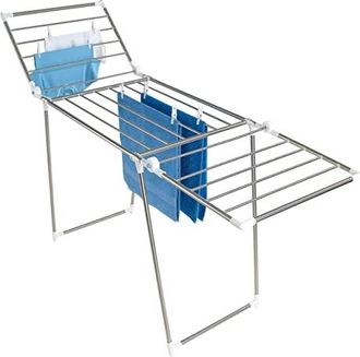 WENKO Fl&uuml;gel W&auml;schetrockner Mod. Profi Plus Edelstahl flach zusammenklappbar Silber matt