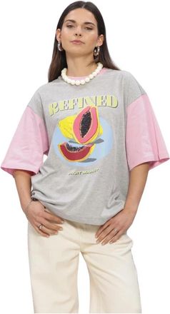 Refined Department Loui 9986 T-Shirt - - Tops - Damen - Grau - L