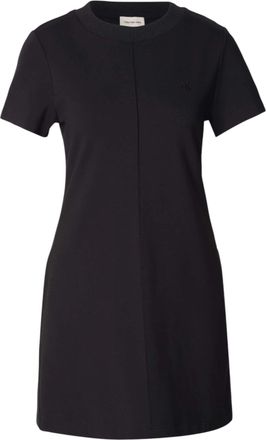 Calvin Klein Damen T-Shirt Kleid Punto Milano Kurz, Schwarz (Black), M