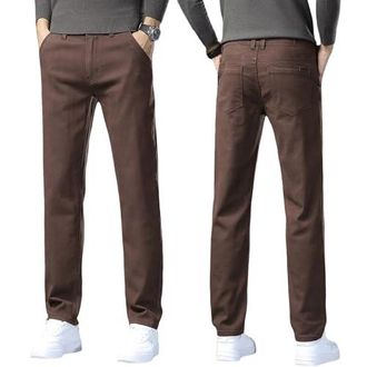 Generic Pantalon en jean &agrave; jambe droite pour homme UK - Pantalon basique en coton uni original - Pantalon en jean d&eacute;lav&eacute; - Coupe classique - V&ecirc;tement de trava