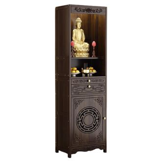 Generic Buddhistischer Altar, pers&ouml;nlicher Schrein-Altartisch, Buddha-Nischen-Altarschrank aus Bambus mit Schublade, chinesischer Meditationstisch/Gebetsst&auml;nd