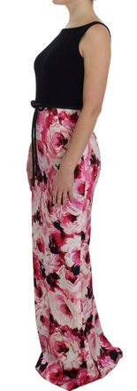 Dolce & Gabbana Womens Pink Floral Print Long Maxi Sheath Dress
