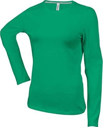 Kariban T-Shirt COL Rond Manches Longues Femme - Kelly Green, L, Femme