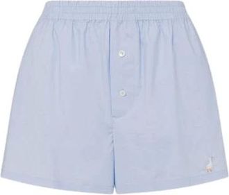 Moschino Femme, Shorts, Bleu, Taille: 38 FR Poplin Shorts Goose