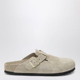 Birkenstock Boston Exquisite Clog aus Veloursleder in Taupe