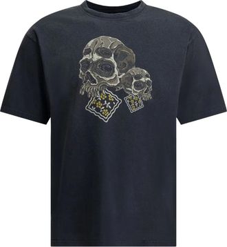 KAPITAL t-shirt à imprimé tête de mort - Noir