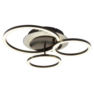 Globo Lighting Plafonnier, lampe de salon, noir mat, LED, r&eacute;glable, r&eacute;tro&eacute;clairage, L 46 cm