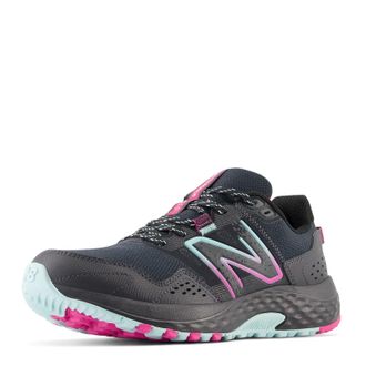 New Balance Womens 410 V8 Trail Running Shoe, Black/Bright Cyan/HI-Pink, 11