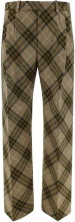 Burberry Homme, Pantalons, Multicolore, Taille: M Pantalon en Laine &agrave; Carreaux avec Pince