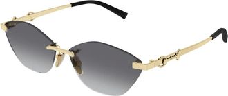 Gucci Through Horsebit Cat-Eye-Sonnenbrille - - Accessories - unisex - Gelb - 58 MM