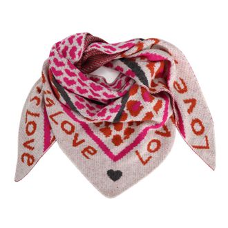 Glamexx24 Damen Winterschal Dreiecksform Schal: Wärme Halstuch Trend Sehr Weicher Liebe Muster, Mischfarbe