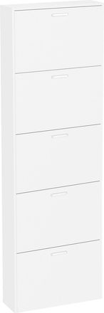 MID.YOU Mid.you Schuhschrank Sulos, Wei&szlig;, Kunststoff, 59x179x17 cm, stehend, Garderobe, Schuhaufbewahrung, Schuhschr&auml;nke