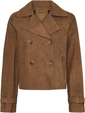 Notyz Notyz - Trench court en daim - Femme - Vestes - Brun - Taille: 46 FR