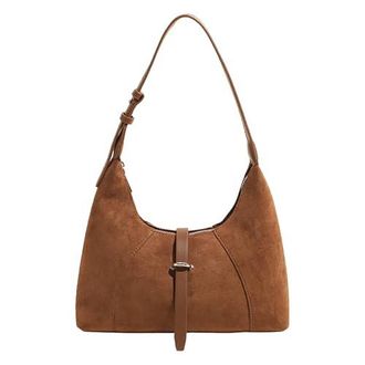 Generic Bag de croix en daim faux en daim sac &agrave; main givr&eacute; &agrave; main le sac vintage (marron)