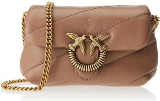 Pinko Love Micro Puff C Sheep Nappa Femme, D01q_Biscuit Gingembre-antique Gold