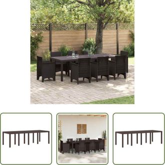 vidaXL Poly-Rattan - Gartentisch Braun 250 x 100 x 73 cm Poly-Rattan