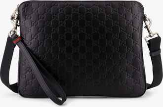 Gucci Leather GG Emblem crossbody bag with embossed GG motif - GUCCI - gender_Man